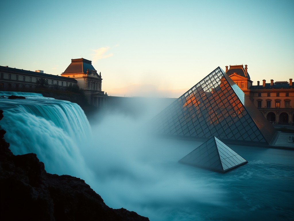 des-chutes-du-niagara-autour-de-la-pyramide-du-louvre